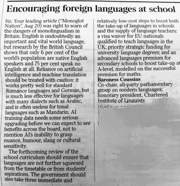 Language Trends England 2025 - Survey - NALA